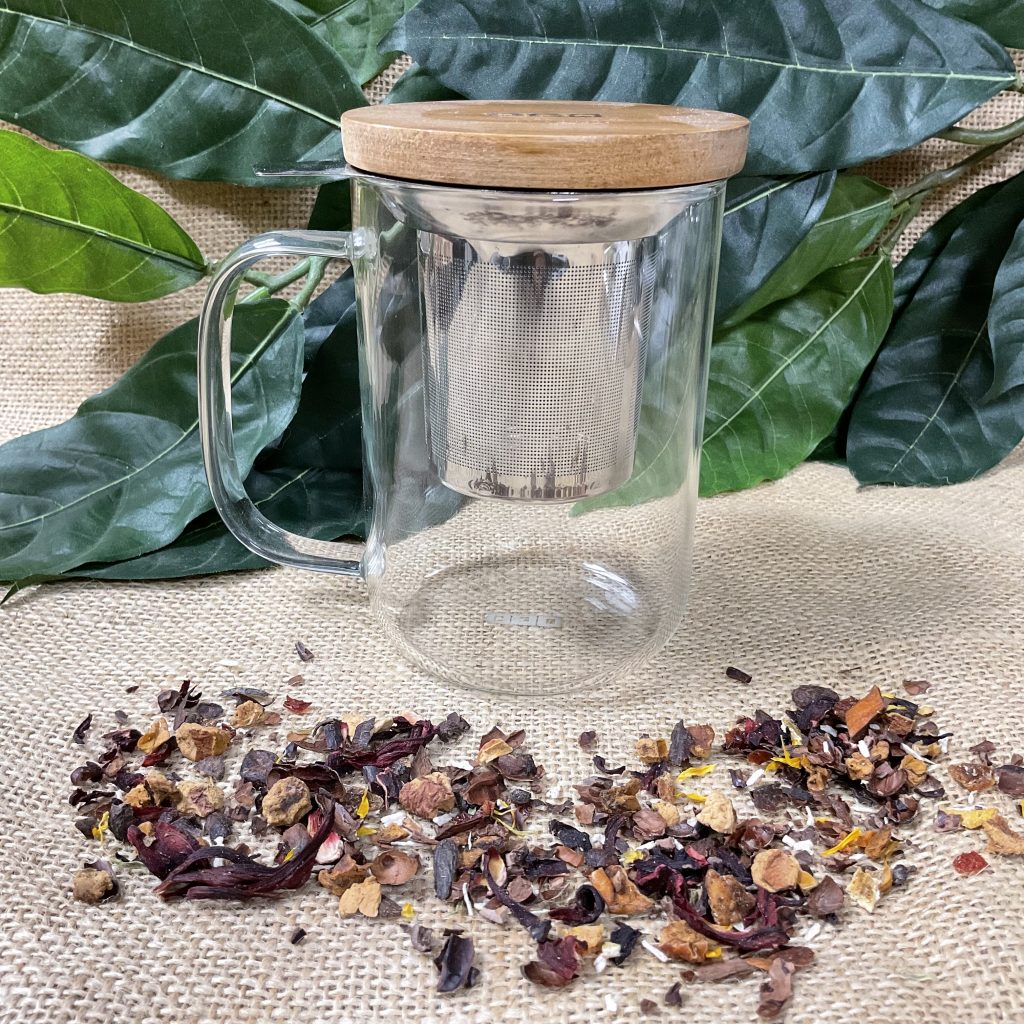 Mug infuseur en verre - Le dé vert